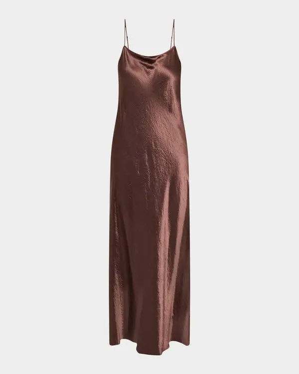 Vince Bias Slip Maxi Dress - Chocolate