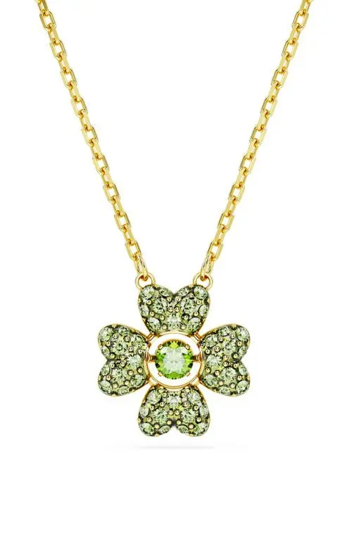 SWAROVSKI Idyllia Crystal Pavé Clover Pendant Necklace - Green