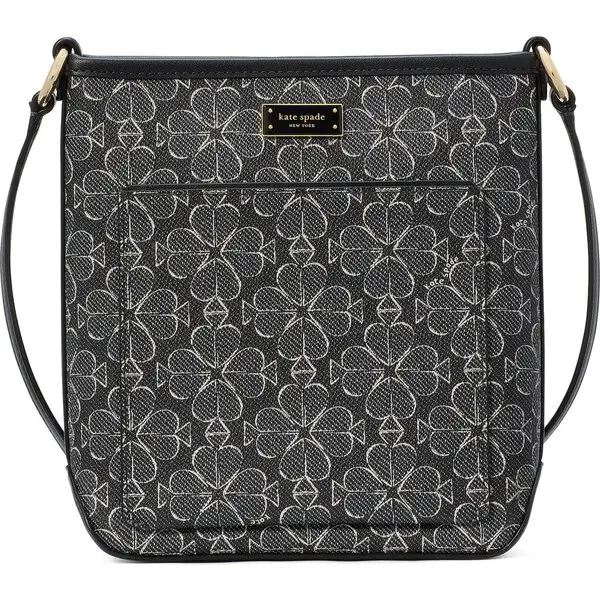 Kate Spade New York Ava Spade Flower Coated Canvas Crossbody Bag - Black Multi.