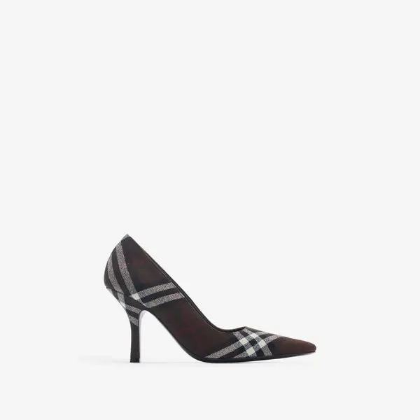 Burberry Check Dame Pumps - Mahogany Brown