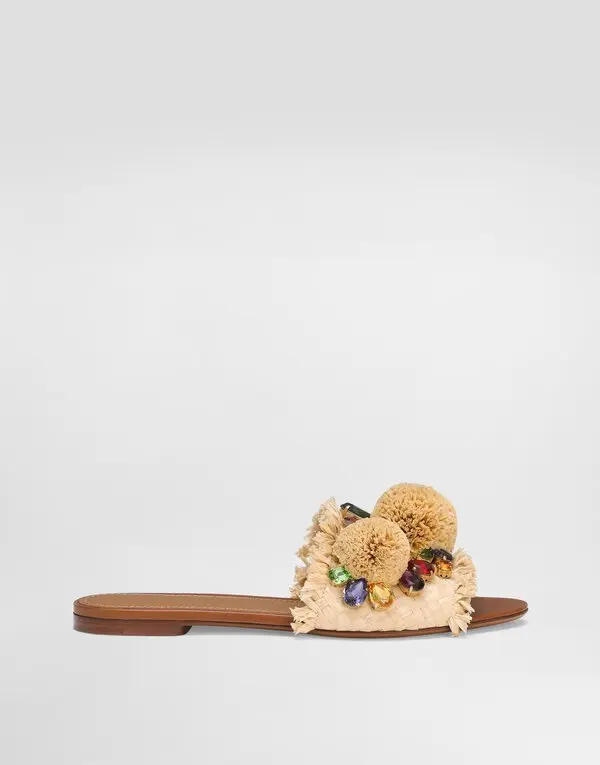Dolce & Gabbana Braided Slipper With Fringe