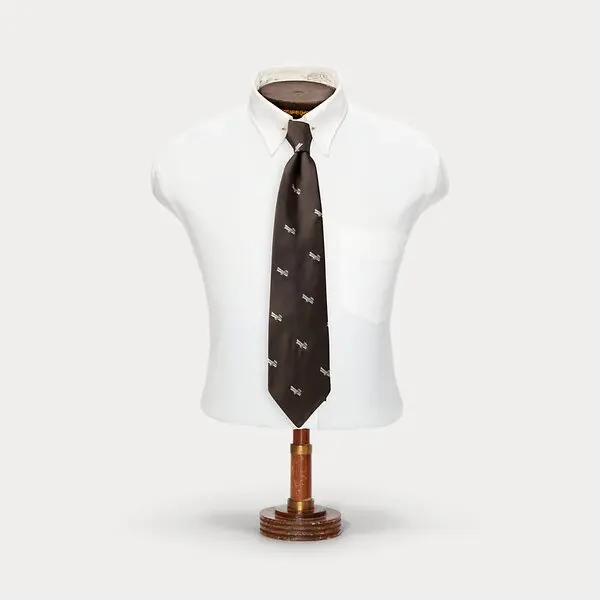 Ralph Lauren Airplane-motif Silk Neck Tie