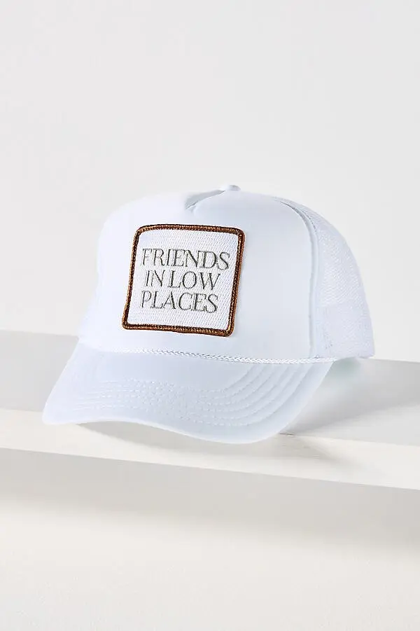 FRIDAY FEELIN Friends In Low Places Trucker Hat - White