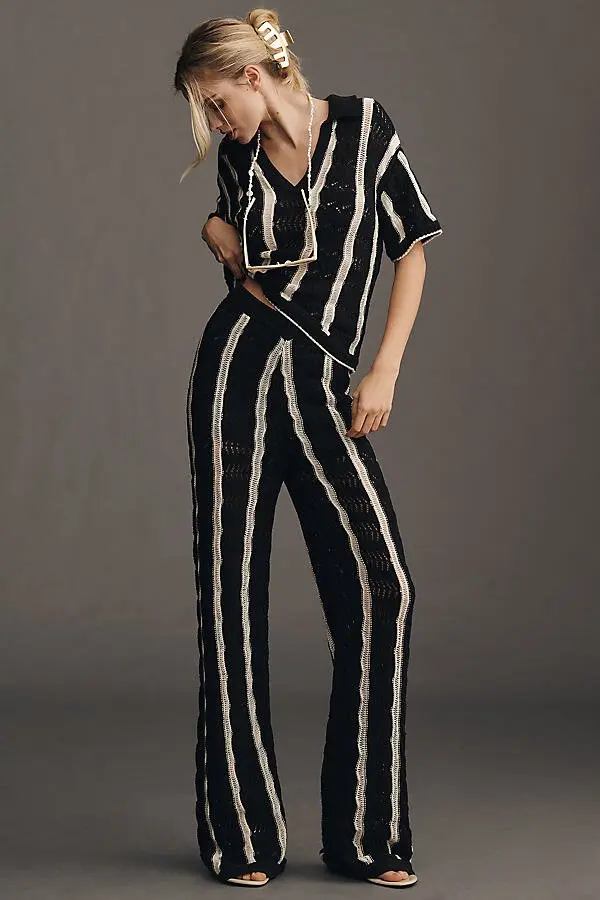 Central Park West Striped Sweater Pants