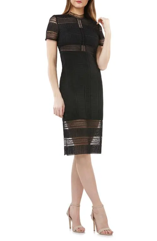 Js Collections Graphic Lace Body-con Cocktail Dress