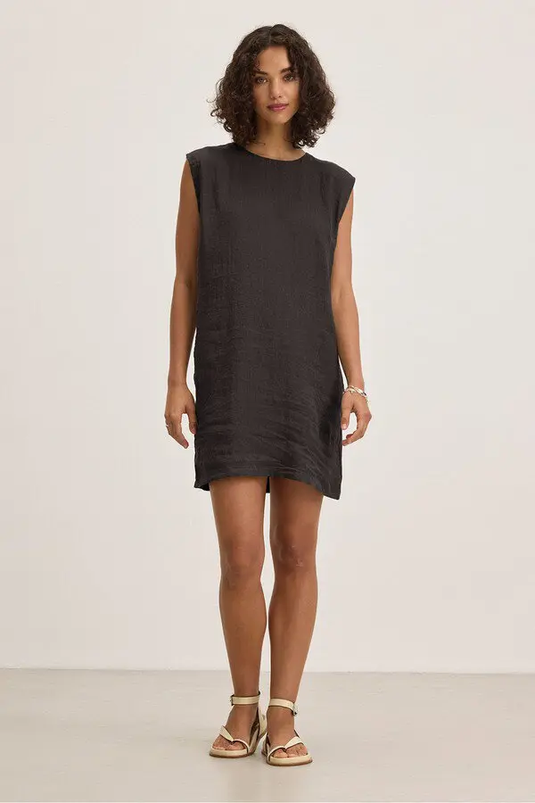 Velvet By Graham & Spencer Lara Linen Dress - Black