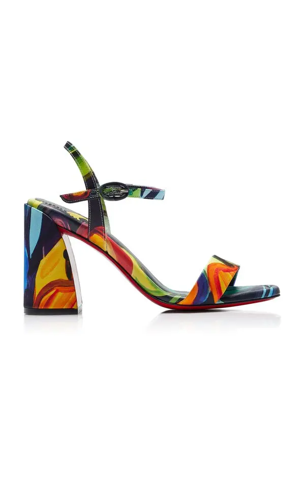 CHRISTIAN LOUBOUTIN Miss Jane 85mm Printed Satin Sandals - Multi