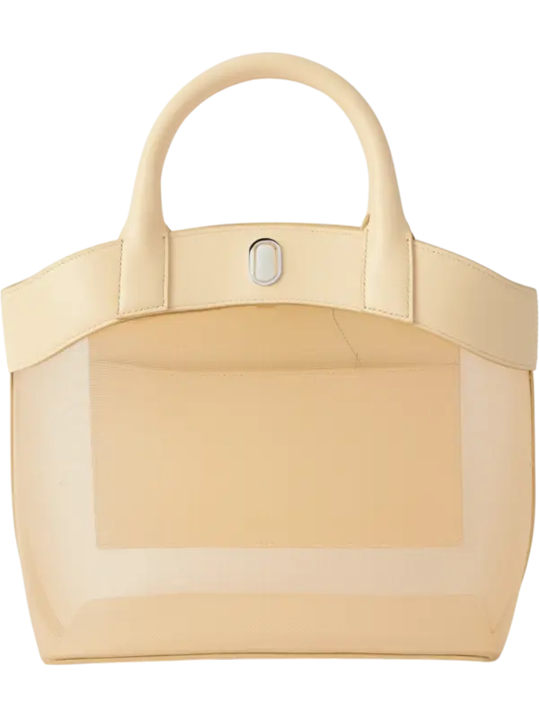Savette Tondo Leather-trimmed Mesh Tote - Ecru