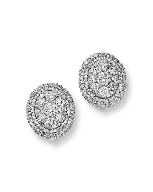 Bloomingdale'S Diamond Pave Cluster Earrings, 2 Tcw