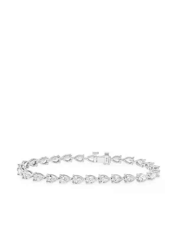 JEWELS AFICIONADO 18k White Gold 9.60 Carat Diamond Tennis Bracelet - Silver