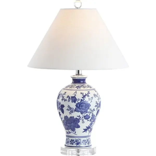 JONATHAN Y Song 21.5" Ceramic/crystal Chinoiserie Floral Led Table Lamp