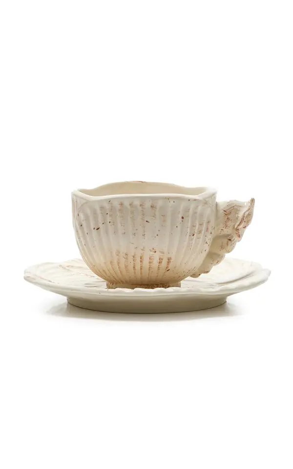 MODA DOMUS Riviera Set-of-six Shell Ceramic Breakfast Cups