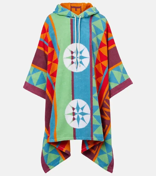 Loewe Printed Hooded Cotton Terry Poncho
