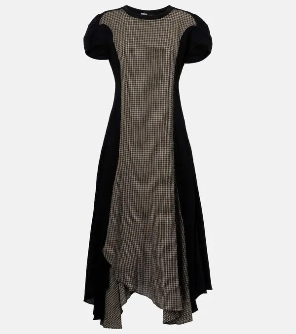 Loewe Checked Asymmetric Midi Dress