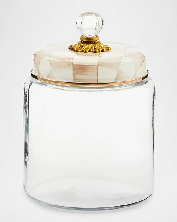 MACKENZIE-CHILDS Mocha Check Large Kitchen Canister