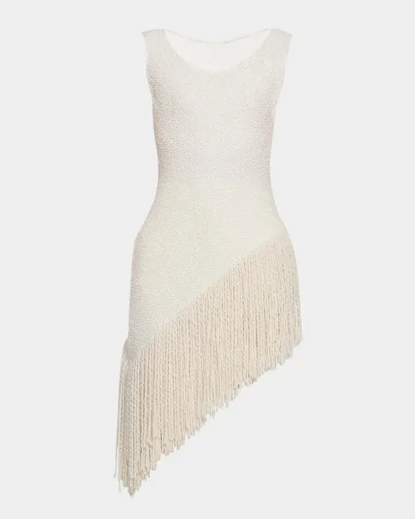 Gabriela Hearst Ursin Fringed Silk Bouclé Top - Ivory