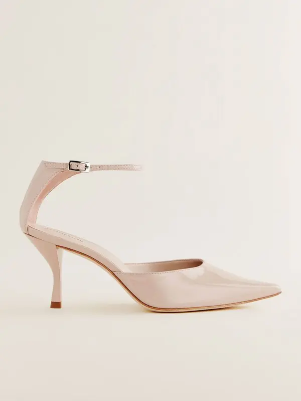 REFORMATION Nessa Heeled Pump - Alabaster Patent
