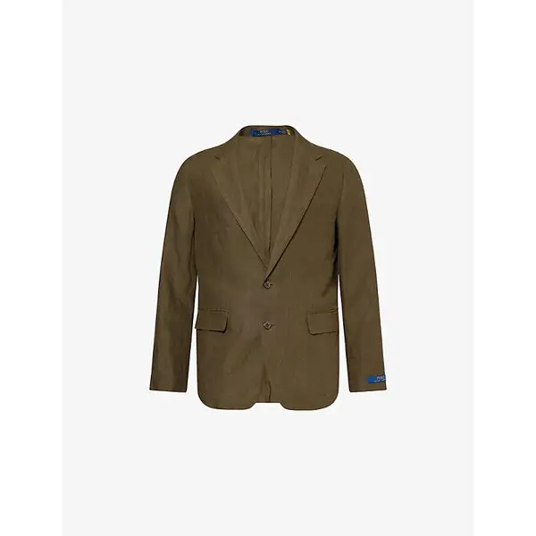 Ralph Lauren Linen Suit Jacket Notched Lapels Flap-pockets - Armadillo