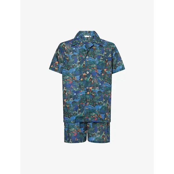 Derek Rose Camp-collar Regular-fit Cotton-poplin Pyjama Set
