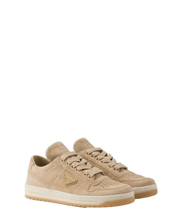 Prada Downtown Suede Sneakers - Neutral