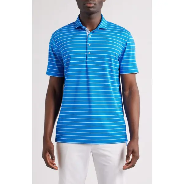 Johnnie-o Kerwin Stripe Prep-formance Golf Polo - Palisades Blue