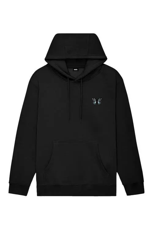 DALIX Butterfly Embroidered Hoodie - Black