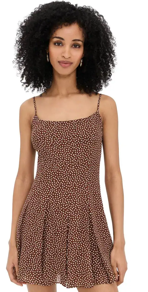 Reformation Annelise Mini Dress - Choco Dot | Editorialist