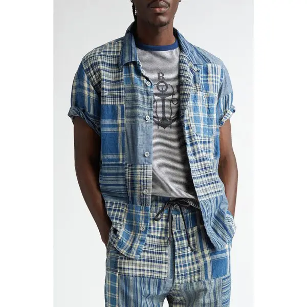 Double Rl Camp Shirt - Indigo Patchwork