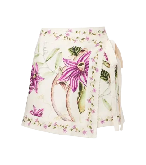 Agua Bendita Luna Printed Linen Beach Cover-up - Multicoloured