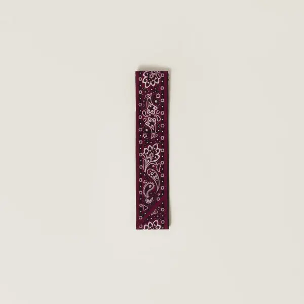 Miu Miu Printed Poplin Scarf - Amaranth Red/maize Yellow
