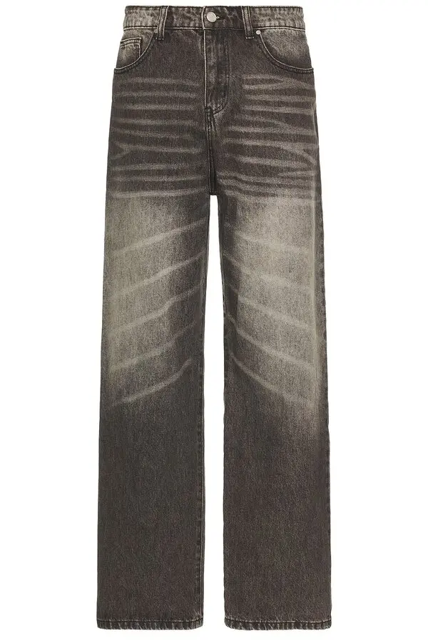 BASKETCASE Lax Baggy Denim Whiskered Jeans - Faded Black