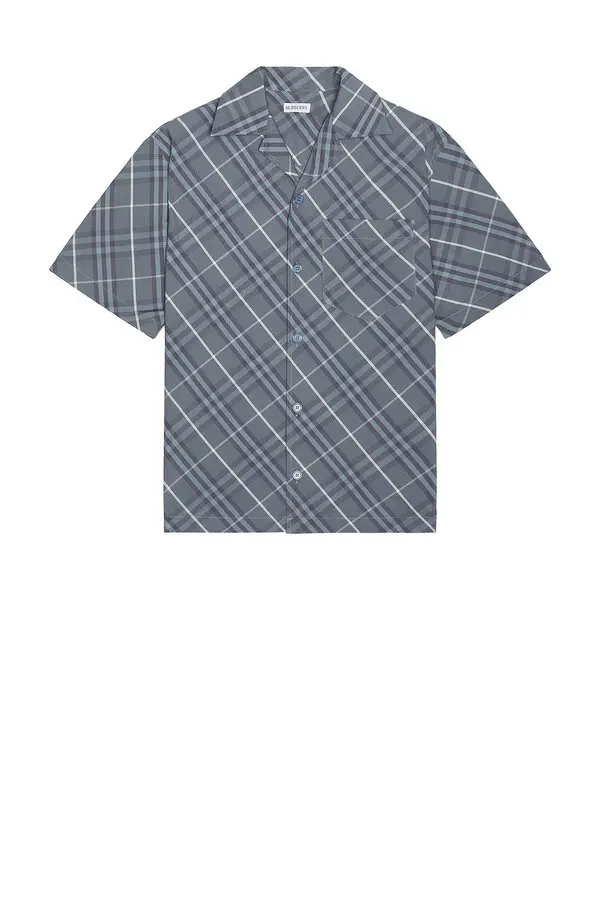 Burberry Check Havana Shirt In Slate