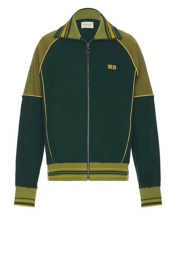 NICHOLAS DALEY Track Jacket - Bottle Green & Army Green