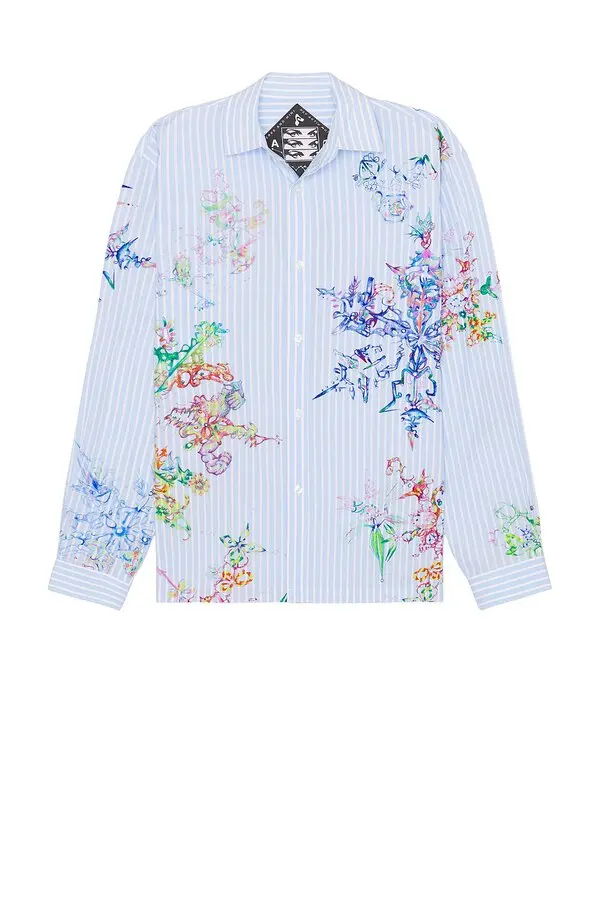 PERKS AND MINI Fractal Stripe Shirt In Blue