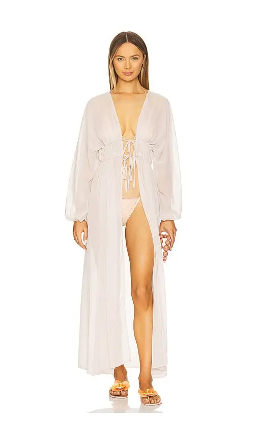 SNDYS Behati Beach Robe In Cream - Shell