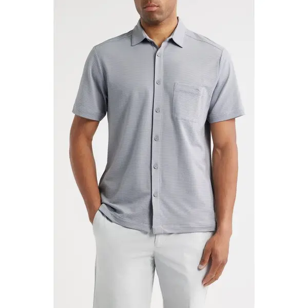 Tommy Bahama Costa Wave Camp Short Sleeve Button-up Shirt - Iced Slate