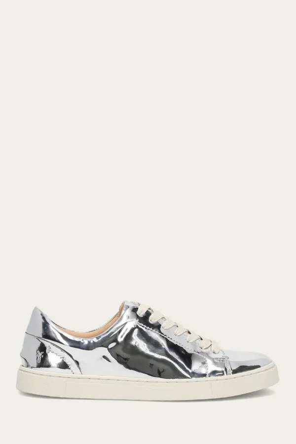 Frye Ivy Low Lace Sneakers - Silver