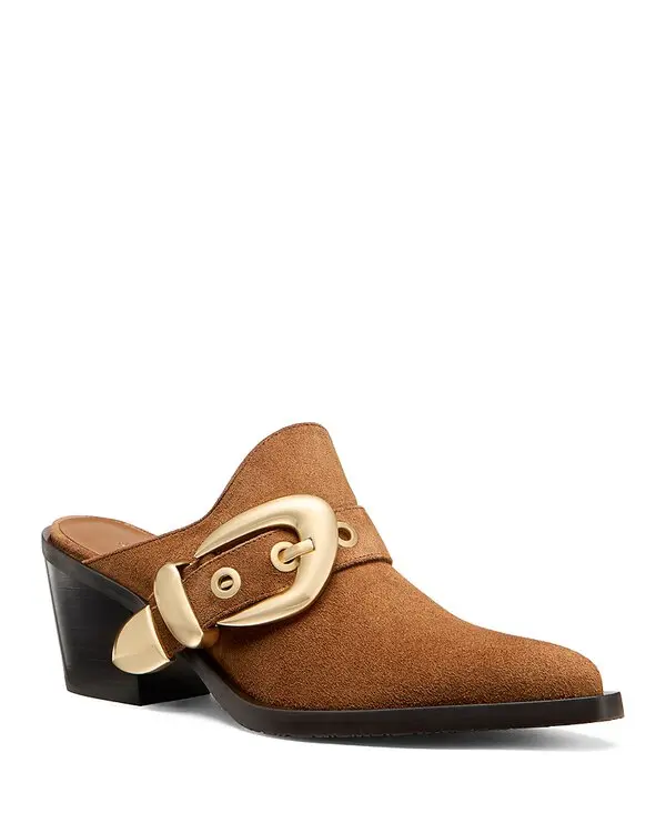STUART WEITZMAN Maven Mules - Doe/dark Brown