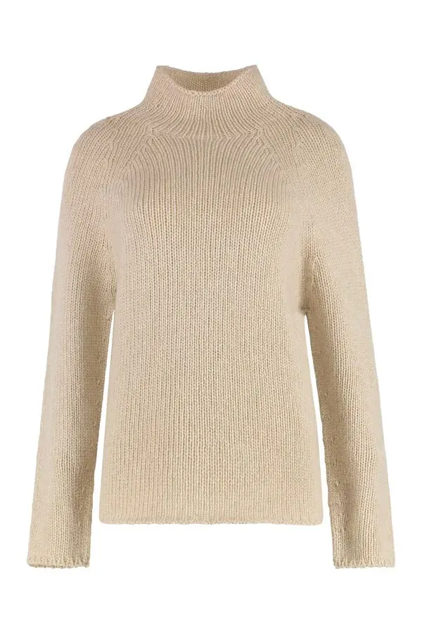 THE (ALPHABET) Cashmere Turtleneck Sweater - Beige