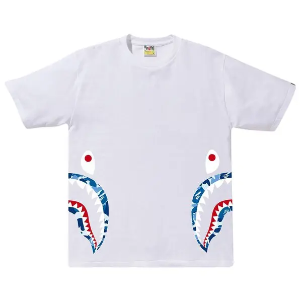 BAPE Abc Camo Side Shark Tee - White