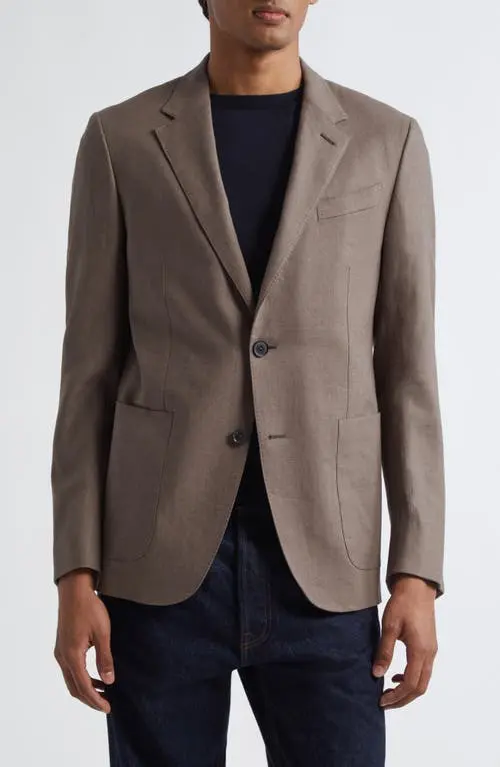 Zegna Oasi Lino Linen Suit Jacket - Medium Brown Solid