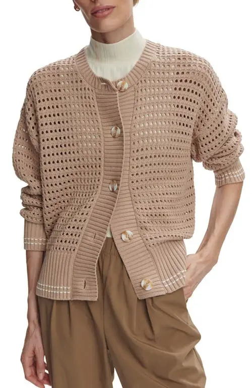 Varley Open Stitch Cotton Cardigan - Light Taupe
