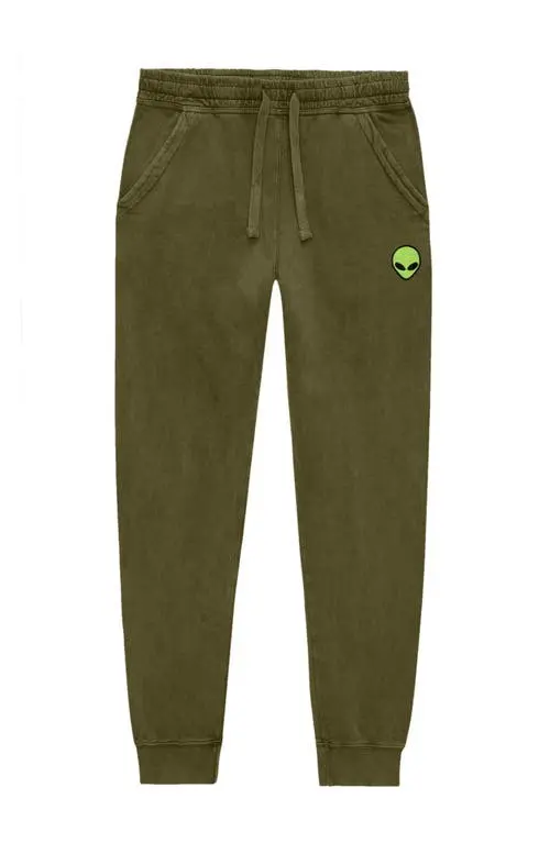 DALIX Alien Midweight Fleece Washed Jogger Pant - Olive