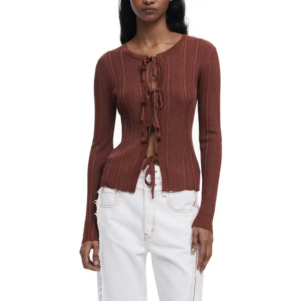 Desigual Rib Tie-front Top