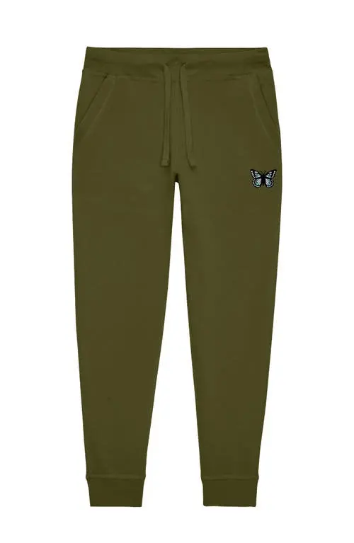 DALIX Butterfly Fleece Jogger Pant - Olive