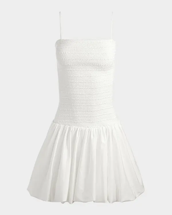 Alice + Olivia Arden Drop-waist Mini Dress - Off White