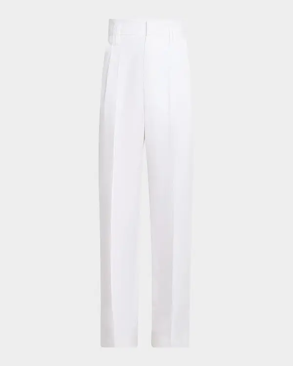 Dice Kayek High-rise Wide-leg Cotton Gabardine Pants