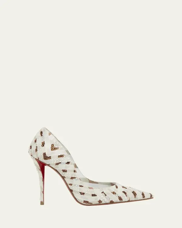 CHRISTIAN LOUBOUTIN Miss Z Strass Red Sole Pumps