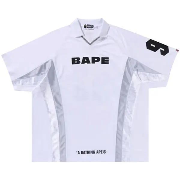 BAPE Multi Logo Relaxed Fit Soccer Jersey - White