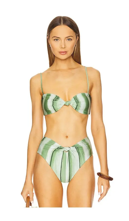Cult Gaia Oswin Bikini Top - Calla Lily Painted Stripe